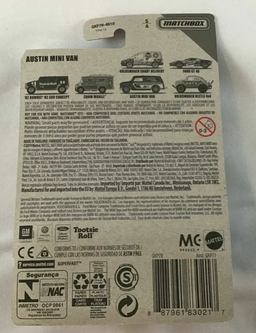 Matchbox JUNIOR MINTS Die-cast Car 1965 AUSTIN MINI VAN # 5/6 Toy Car ...