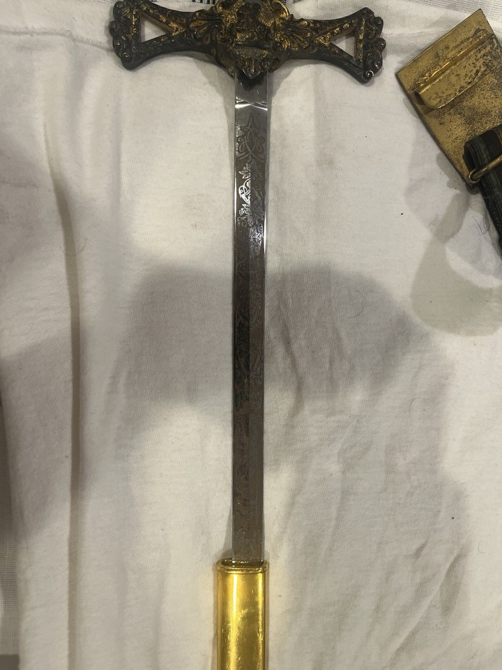 Antique Masonic Freemason Knights Templar Sword Sabre Haus W. Mortense ...