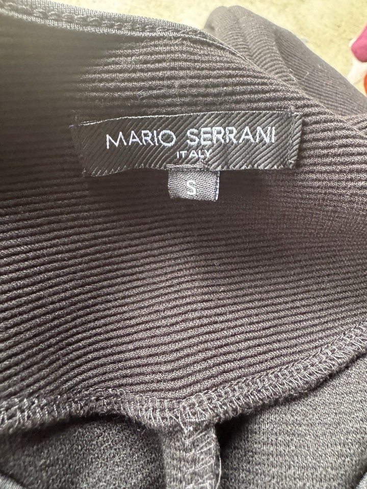 Mario Serrani Italy Textured Knit Stretch Black Sleeveless Dress Size ...