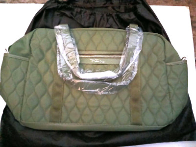 Bella Russo 18” Weekender Quilted Duffle Bag Green With Dust Bag New ...