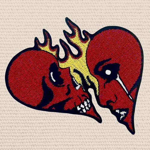 Embroidered punk patches Iron Sew On badge Applique transfers Skeleton ...