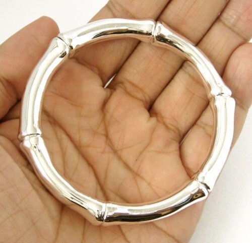 BAMBOO DESIGNS STERLING 925 SILVER ELECTROFORM BANGLE BRACELET | eBay