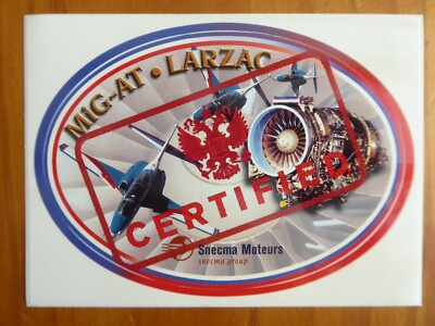 AUTOCOLLANT STICKER SNECMA MOTEURS MIG AT TRAINER LARZAC MILITARY ...