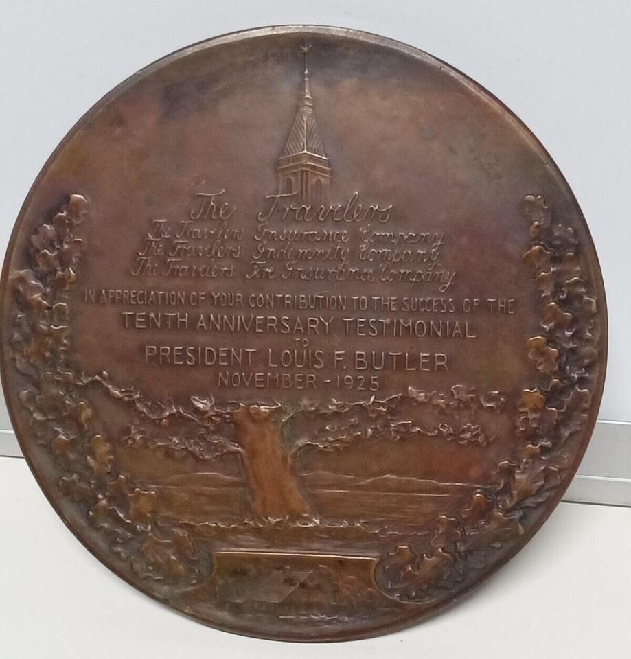 1925 Travelers Insurance Co. Bronze Medal, Pres Louis Butler 10th ...