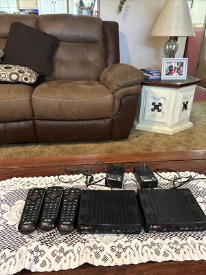 2 Dish Network Joey Receivers with Power Cords & 3 Dish Remotes (Pre ...