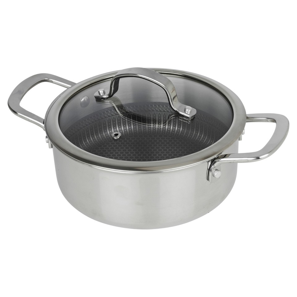 Hextec Non Stick Stainless Steel Aluminium Induction Cookware Tempered ...