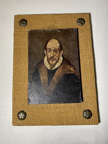 Vintage El Greco Spanish Burlap Framed Painting Made In Spain Print 6 1 ...