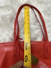 Ralph Lauren Red Textured Leather Double Handle Bag Purse Shopper Bag ...
