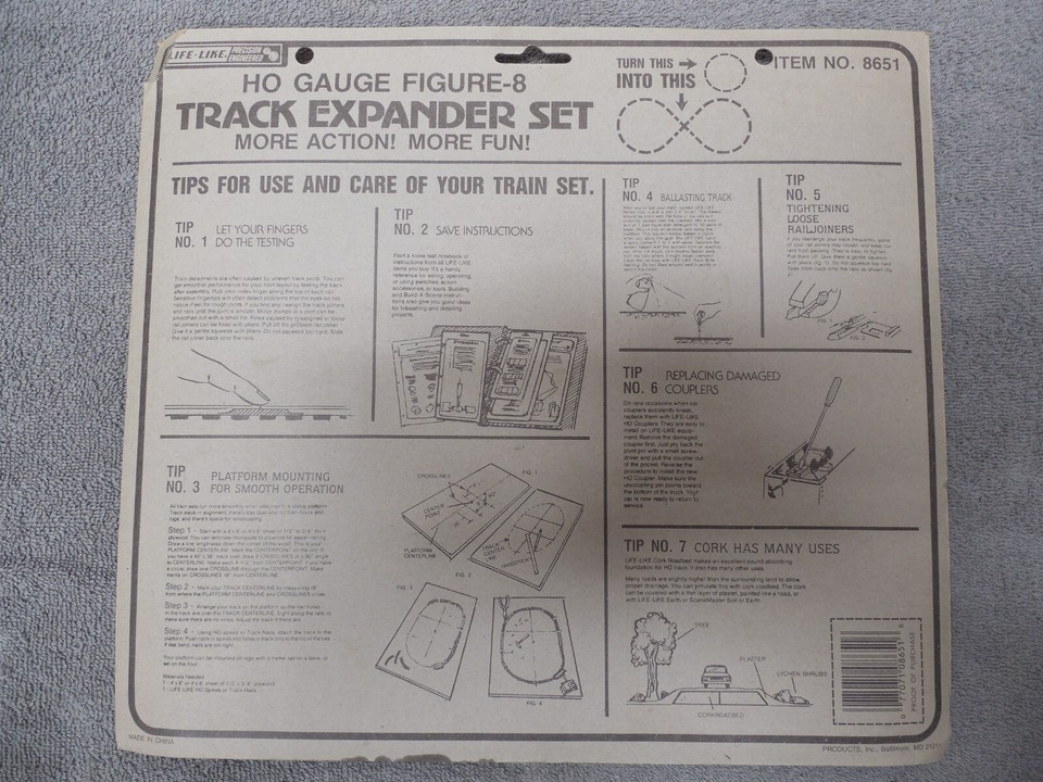 New Life Like 8651 HO Gauge Figure 8 Track Expander Set | eBay