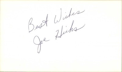Joe Hicks Signed 3x5 Index Card Cut 1978-89 Hankyu Braves Prince ...