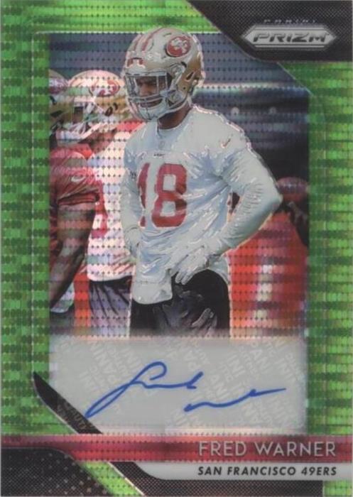 2018 Panini Prizm - Rookie Autographs Fred Warner #RA-FW Neon Green ...
