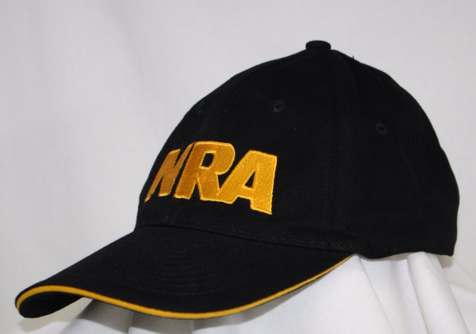 MINT NRA Black Baseball Cap Hat Adjustable Strap US Flag National | eBay
