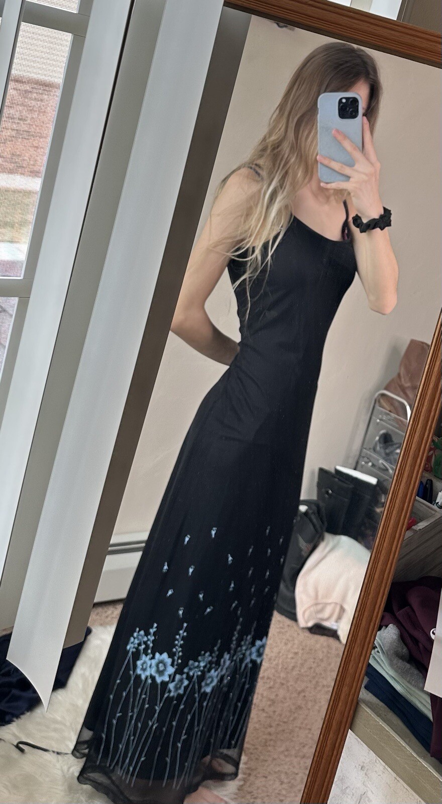 Vintage Y2K 90s Candy Rocket Blue Flowers Sparkly Bla… - Gem