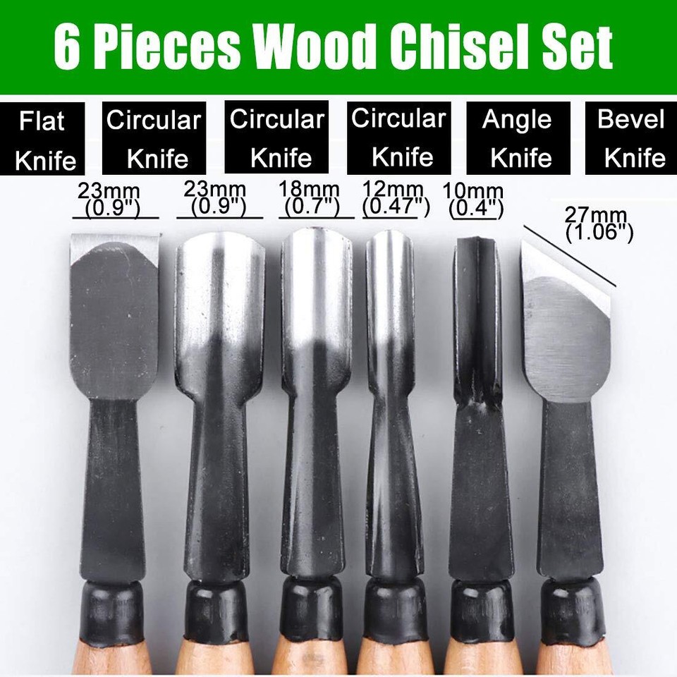 6pcs Professional Wood Carving Tools Wood Chisel Knife Set Carving ...