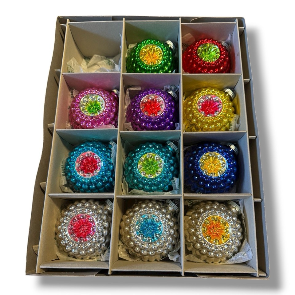 (11) Rare Christopher Radko Shiny Brite Jumbo Ripple Glass Christmas ...