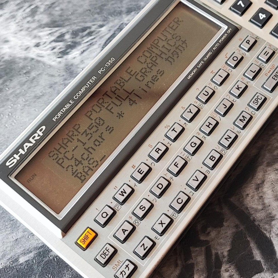 Sharp PC-1350 Pocket Computer Vintage 1980s Portable BASIC Calculator ...