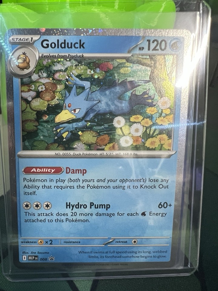 Pokémon TCG Mega Evolutions Psyduck 007 - Golduck 008 Black Star Promo ...