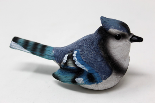 Blue Jay Bird Figurine Resin Hand Painted Statue Decor 4”L X 2 1/8”H X ...