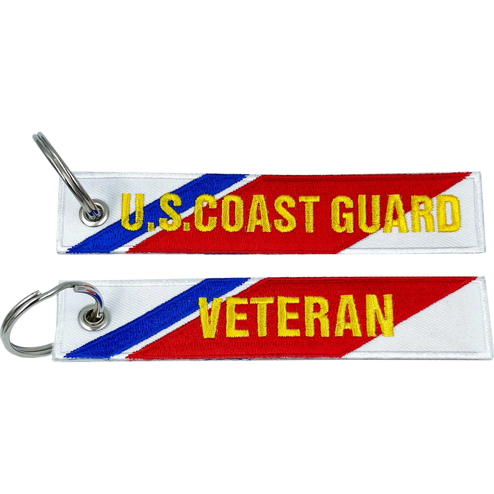 BL15-024 USCG embroidered Coast Guard Veteran Keychain Coastie Flag ...