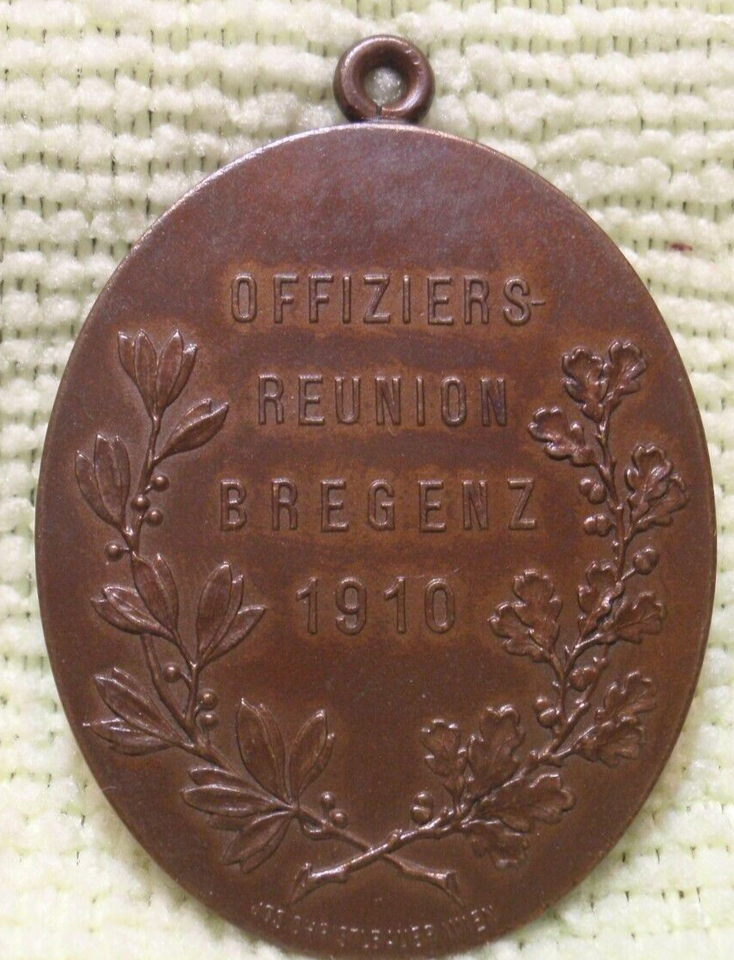 AUSTRIA BRONZE MEDAL 1910 The Officers' Reunion, Bregenz 1910 Franz ...