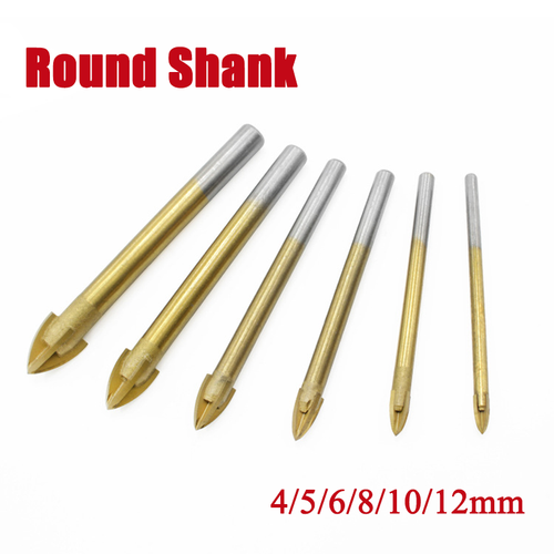 Carbide Round Shank Phillips Triangle Drill Bit Set Titanium Plated 4mm ...