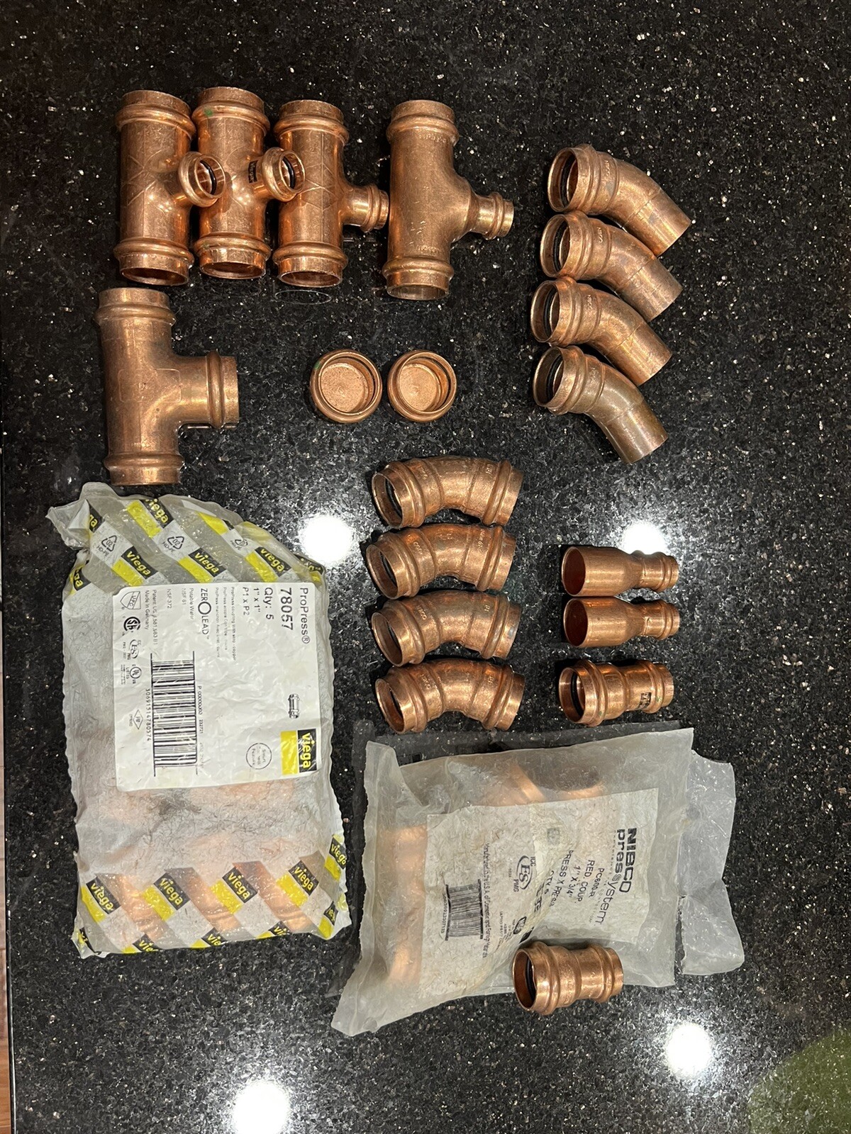 X29 Lot 1” VIEGA PROPRESS NIBCO Street 45 Coupling Tee Copper Pipe Pro ...