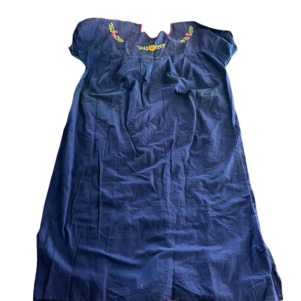 Blue Mumu House Dress Unbranded Embroidered No Size Tag | eBay