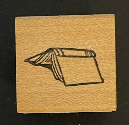 Mini Open Book Plop Bookworm Educational Sign Symbol Wood Rubber Stamp ...