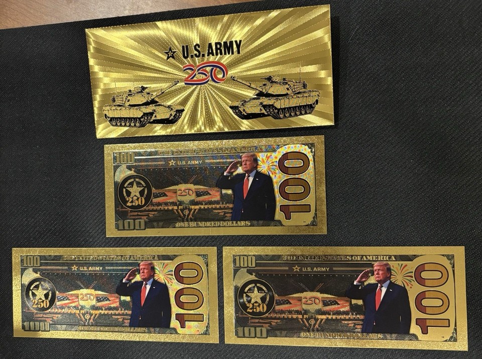 Donald Trump U.S. Army 250th Anniversary Metallic Foil Commemorative ...