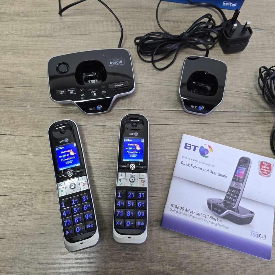 BT 8600 Twin Cordless Phone Answering Machine & Advanced Call Blocker ...