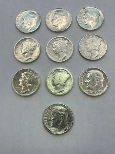 Silver Coin Lot of 10 Dimes | eBay