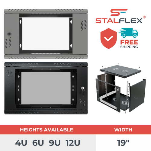 19" 4U 6U 9U 12U Network Data Cabinet Comms Wall Rack Patch Panel ...