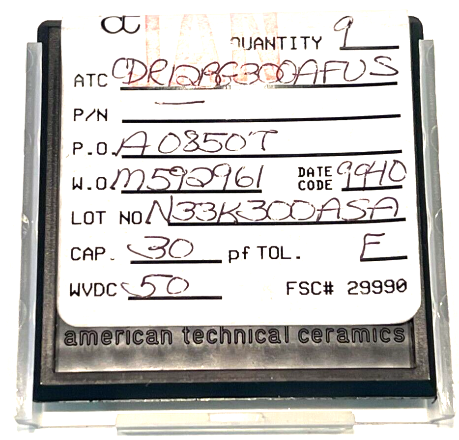 (1 PIECE) CDR12BG300AFUS, Cap Cer 30pF 50V +90±20ppm/C 1% SMD (0.001%FR ...