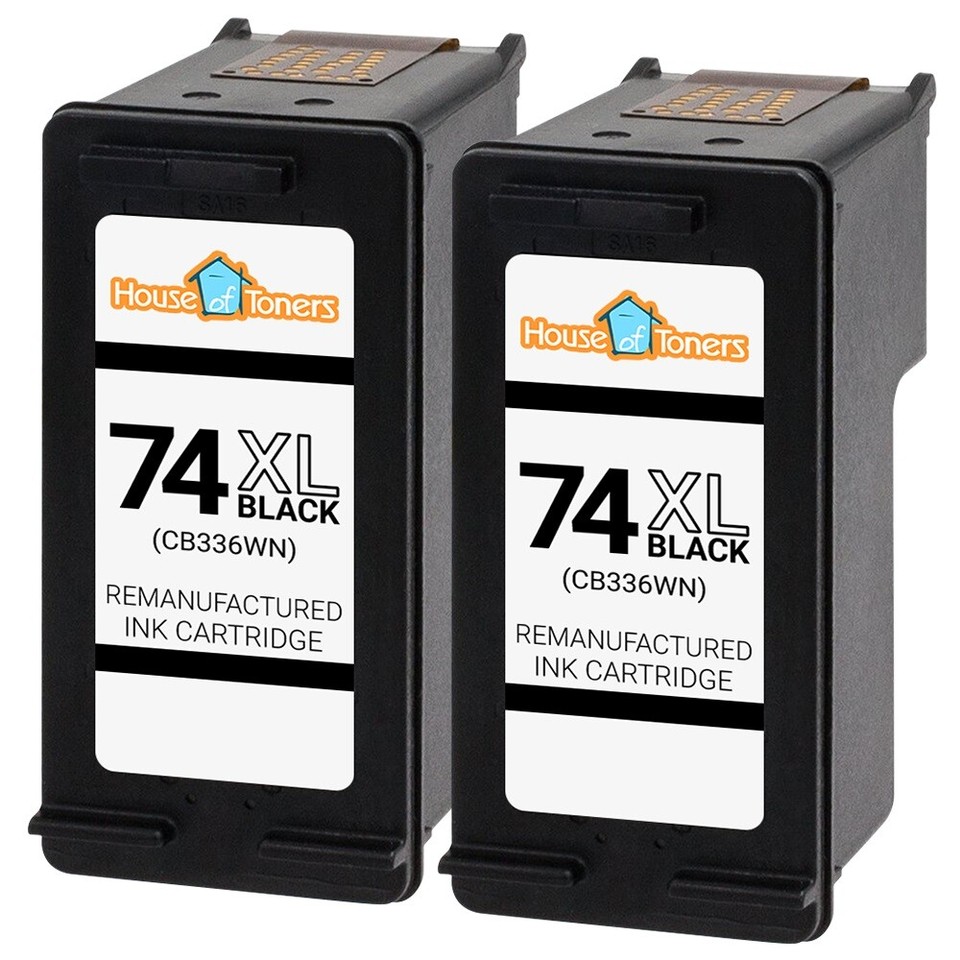 2PK Fits HP 74XL CB336WN Black Ink Cartridge for Photosmart D5300 D5345 ...
