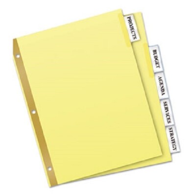 Avery Big Tab Insertable Dividers, Buff Paper, Clear Tabs, 5-Tab Set | eBay