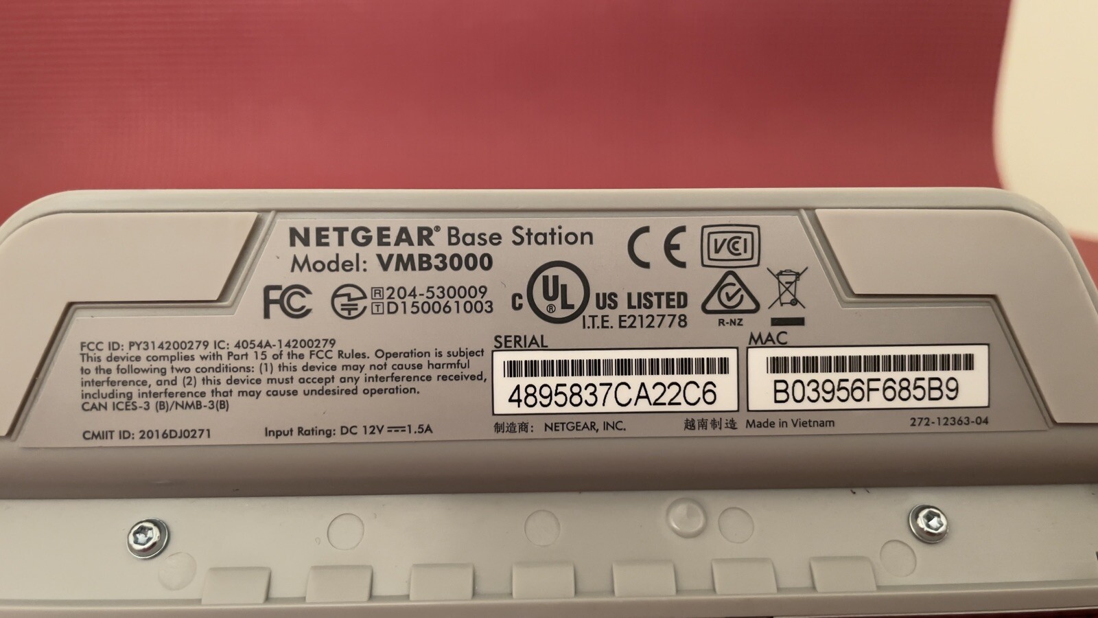 NETGEAR VMB3000 Base Station AC Adapter Included | eBay