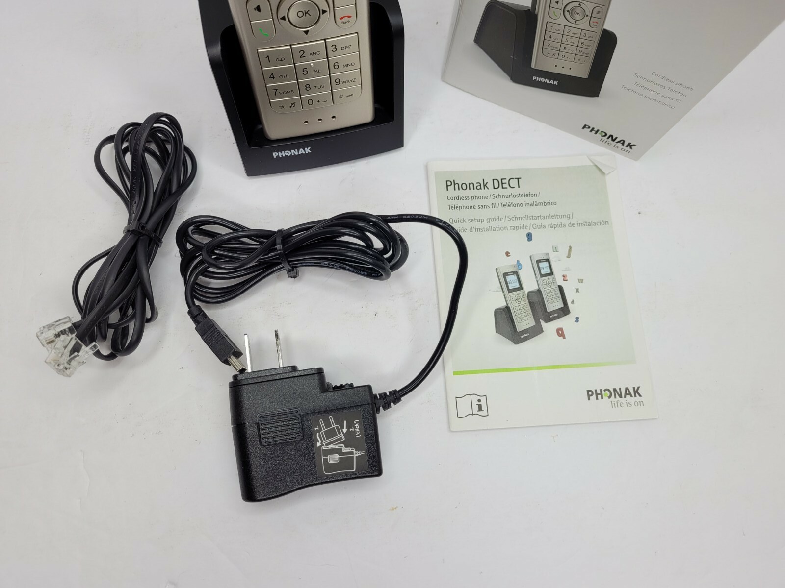 Phonak DECT II Cordless Phone NO battery INCLUDED for Venture hearing ...
