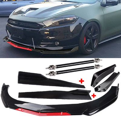 Front Rear Bumper Lip Spoiler Splitter Body Kit Side Skirt For Dodge ...