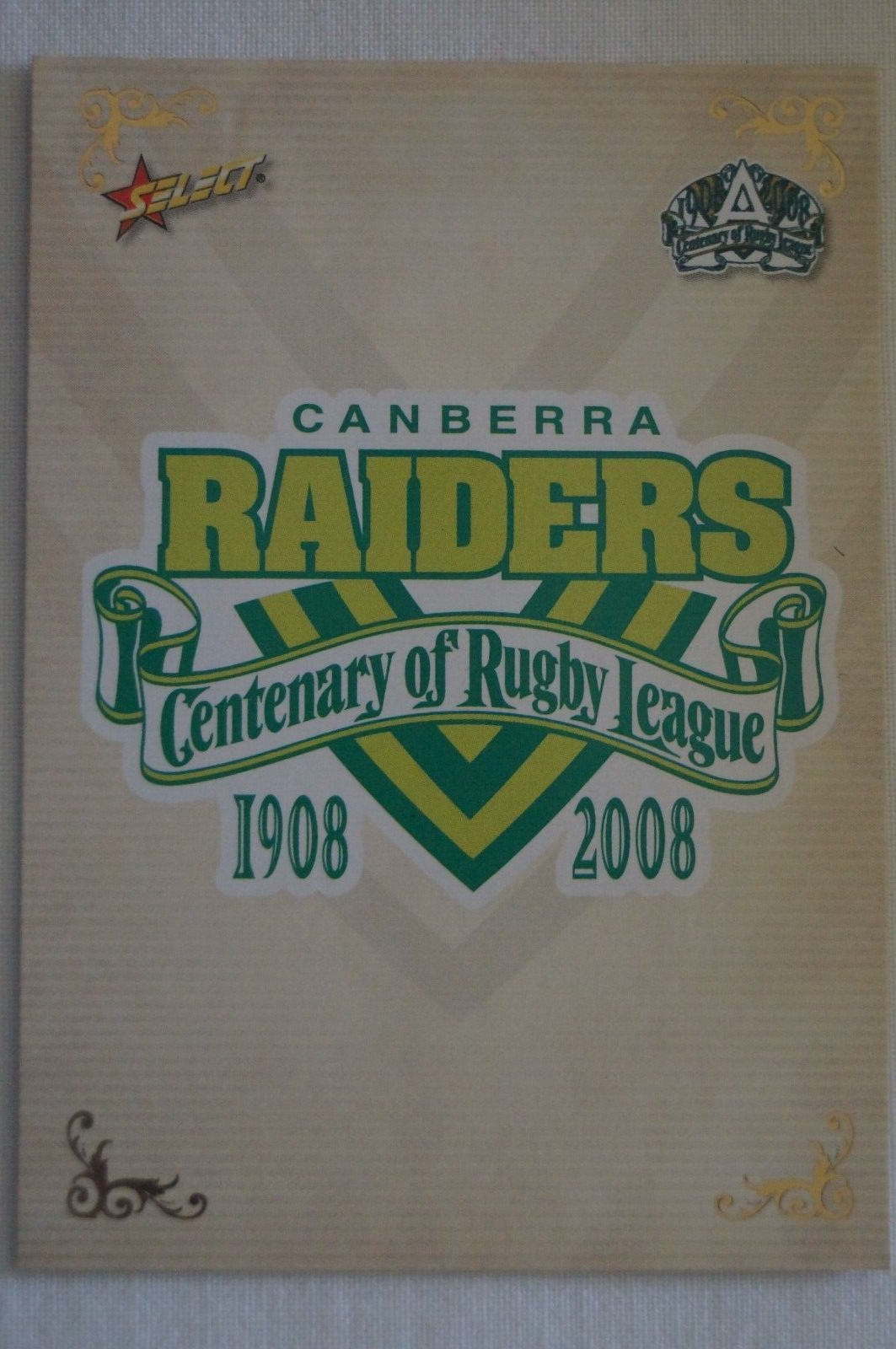 NRL Rugby League 1908-2008 A Centenary of Rugby League Team Card ...