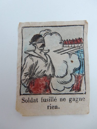 FRENCH FIRING SQUAD napoleonic war era small ephemeral token paper 40 x ...