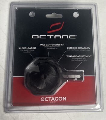 OCTANE Octagon Durable Silent Ambidextrous Bow Brush Arrow Rest, Black ...