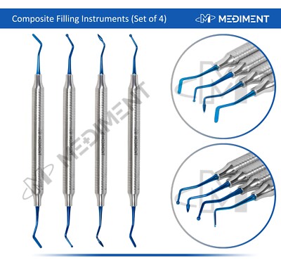 DENTAL COMPOSITE FILLING INSTRUMENT DOUBLE ENDED SET OF 4 LAB CE | eBay