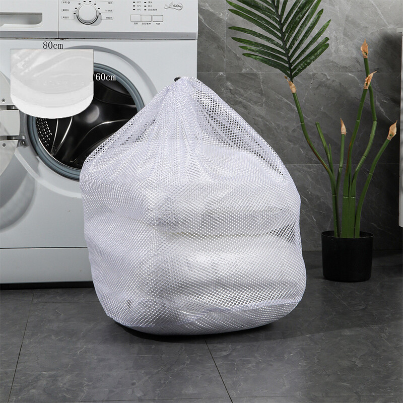Laundry Bags Thicken Mesh Extra Large Net Drawstring Washing Basket ...