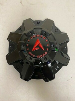 Armed Off Road C-051 C-051-5 Gloss Black w/ Red Star Wheel Center Cap ...