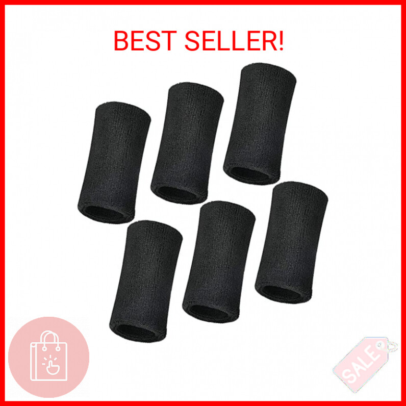 Willbond 6 Inch Wrist Sweatband Sport Wristbands Elastic Athletic Black ...