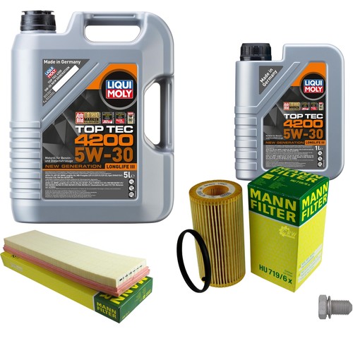 Mann Inspection Set 6 L Liqui Moly Top Tec 4200 5W-30 pour VW Jetta III ...