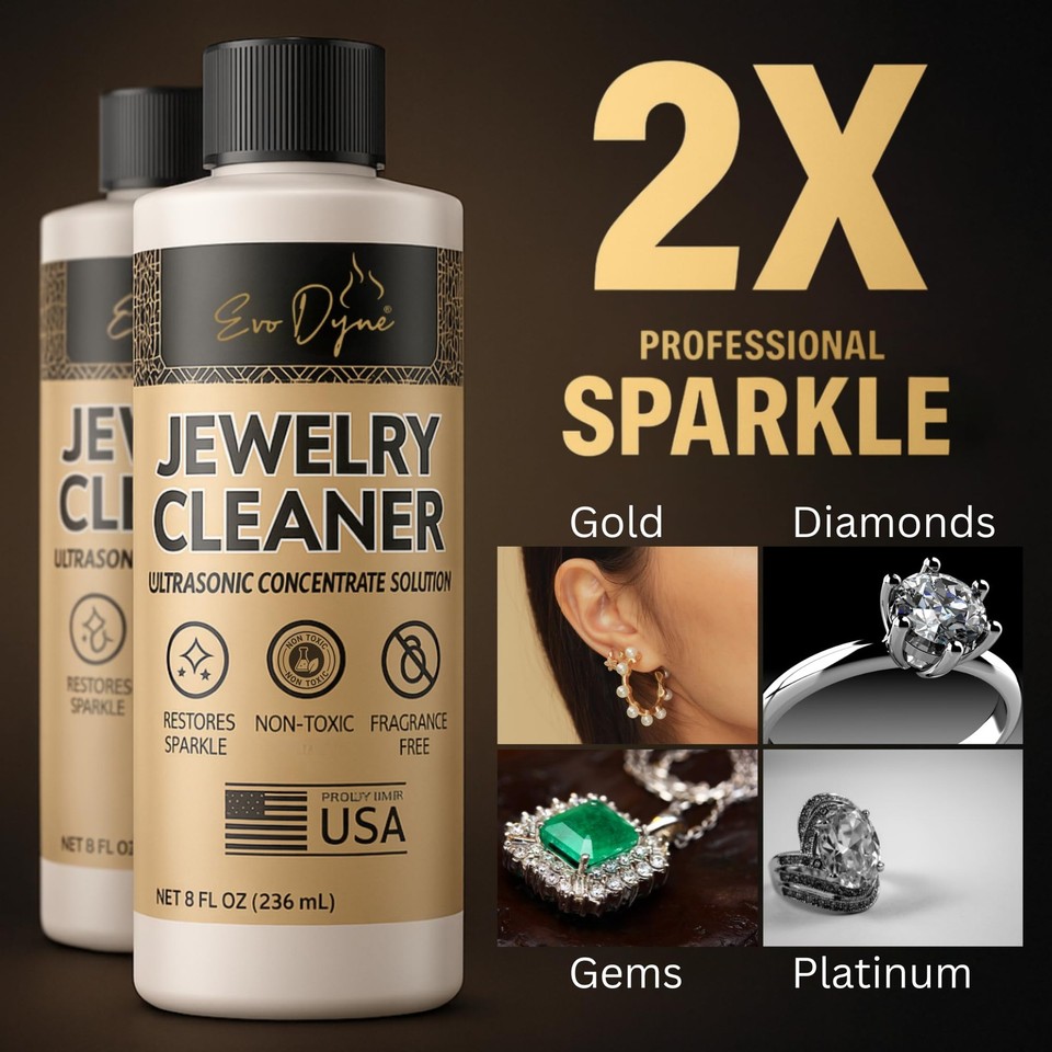 Ultrasonic Jewelry Cleaner Solution 16oz Concentrated Jewelry Cleaner ...