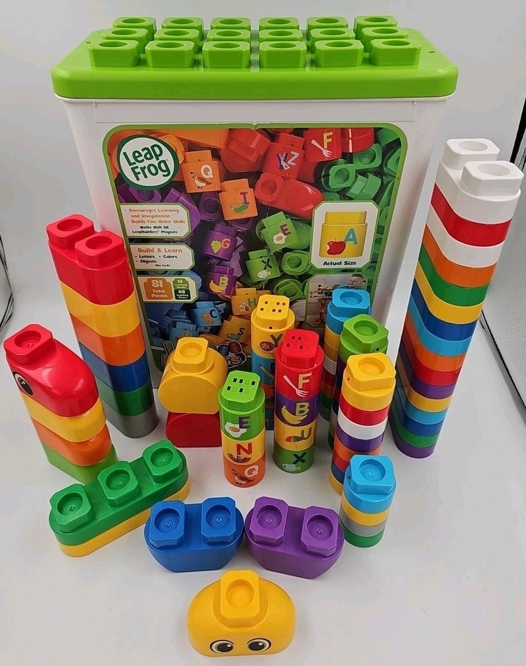 LEAP FROG Leap Builders 73pc Jumbo Blocks Box Learning Blocks Toys Kids ...