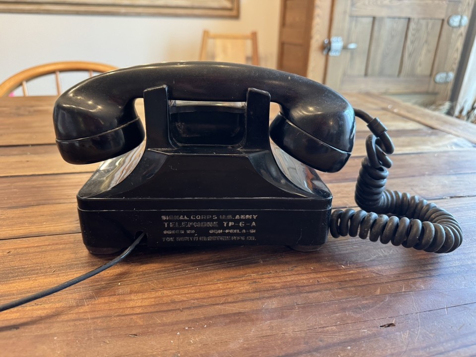 Vintage U.S. Army Signal Corps Telephone, TP-6-A, Rotary Disk | eBay