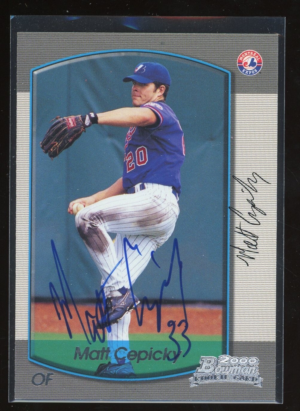 2000 Bowman MATTHEW MATT CEPICKY Signed Card autograph EXPOS MARLINS ...